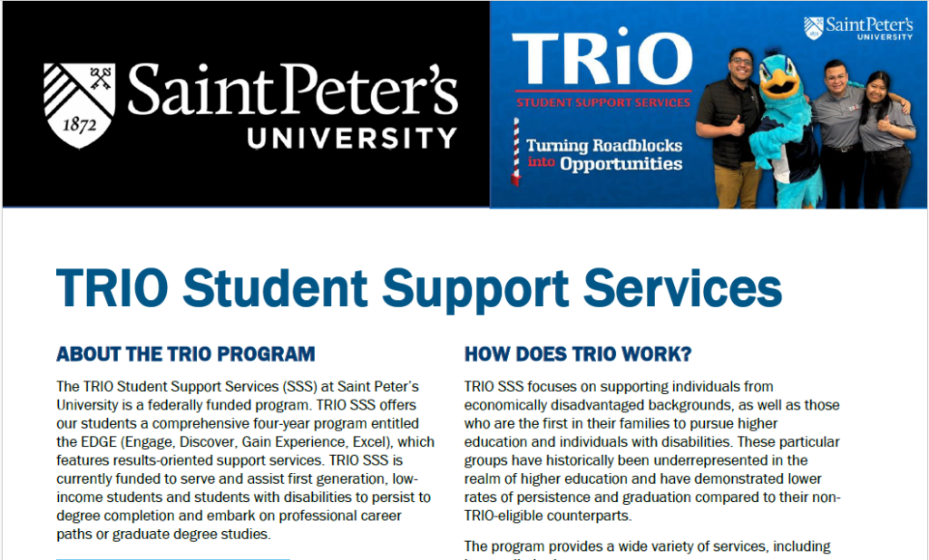 Saint Peter's University - Trio Student Support Services