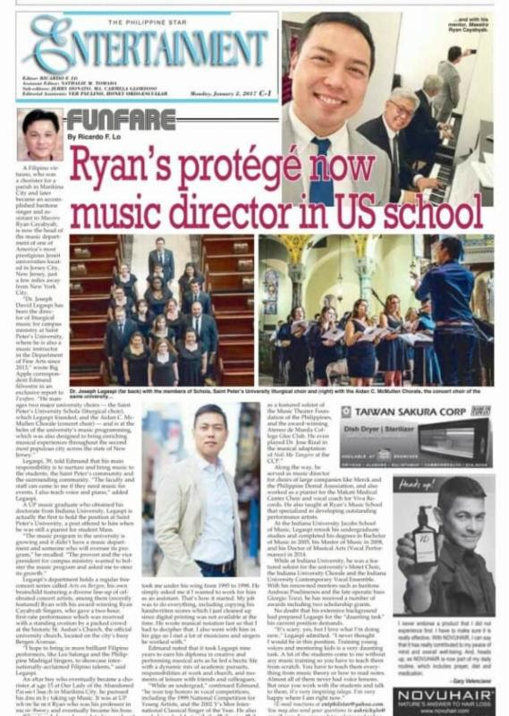 Joseph Legaspi Profiled in The Philippine Star